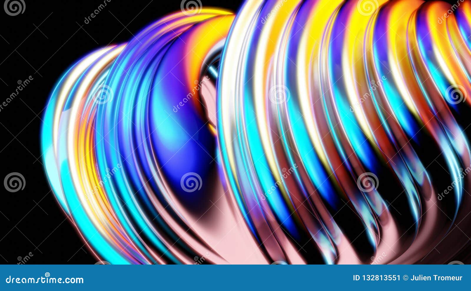 Abstract Waves - 3D Illustration Stock Illustration - Illustration of ...