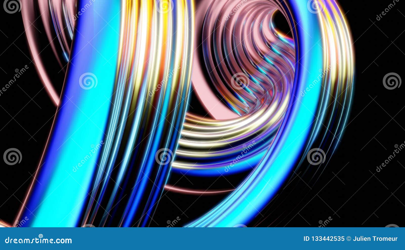 Abstract Waves - 3D Illustration Stock Illustration - Illustration of ...
