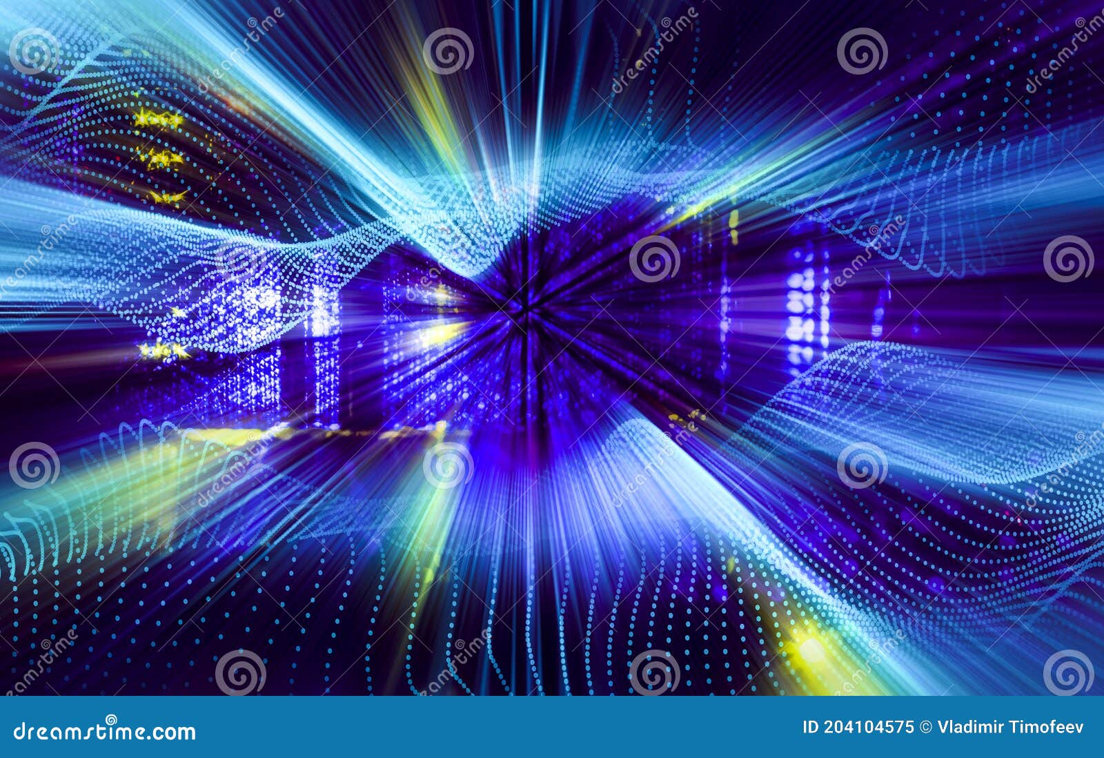 3d Rendering Abstract Waves of Data Flows in a Modern Data Center ...