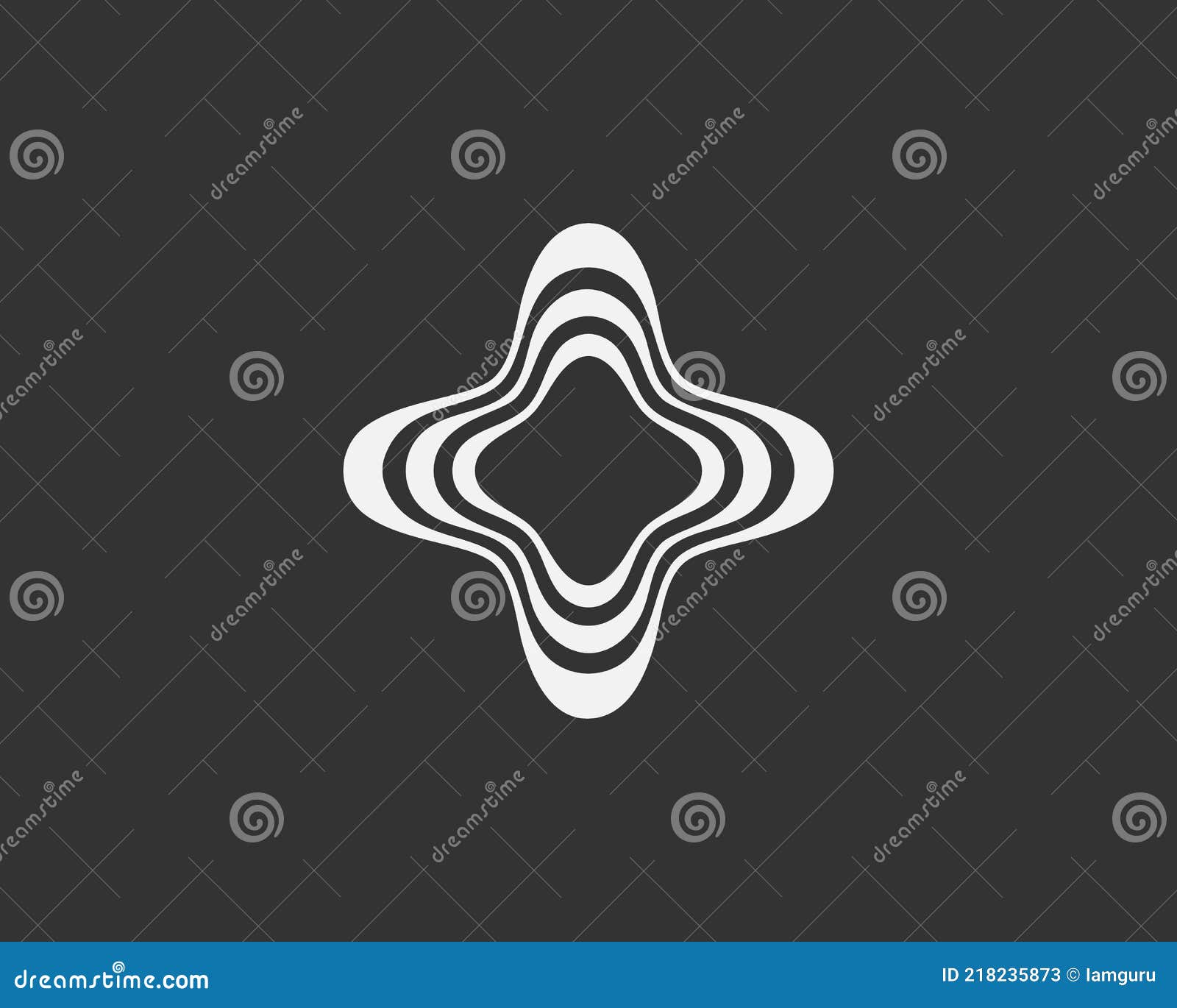 Abstract Waves, Distortion Logo Template. Creative Star, Cross, Plus ...