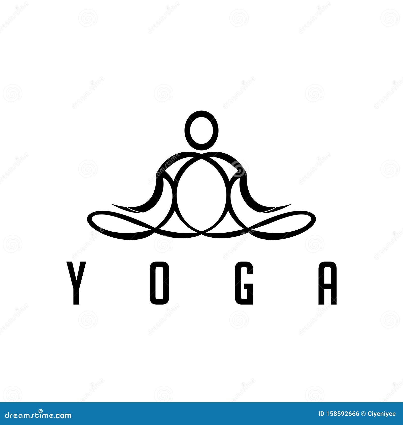 Yoga Symbol Logo Vector stock illustration. Illustration of decorative ...