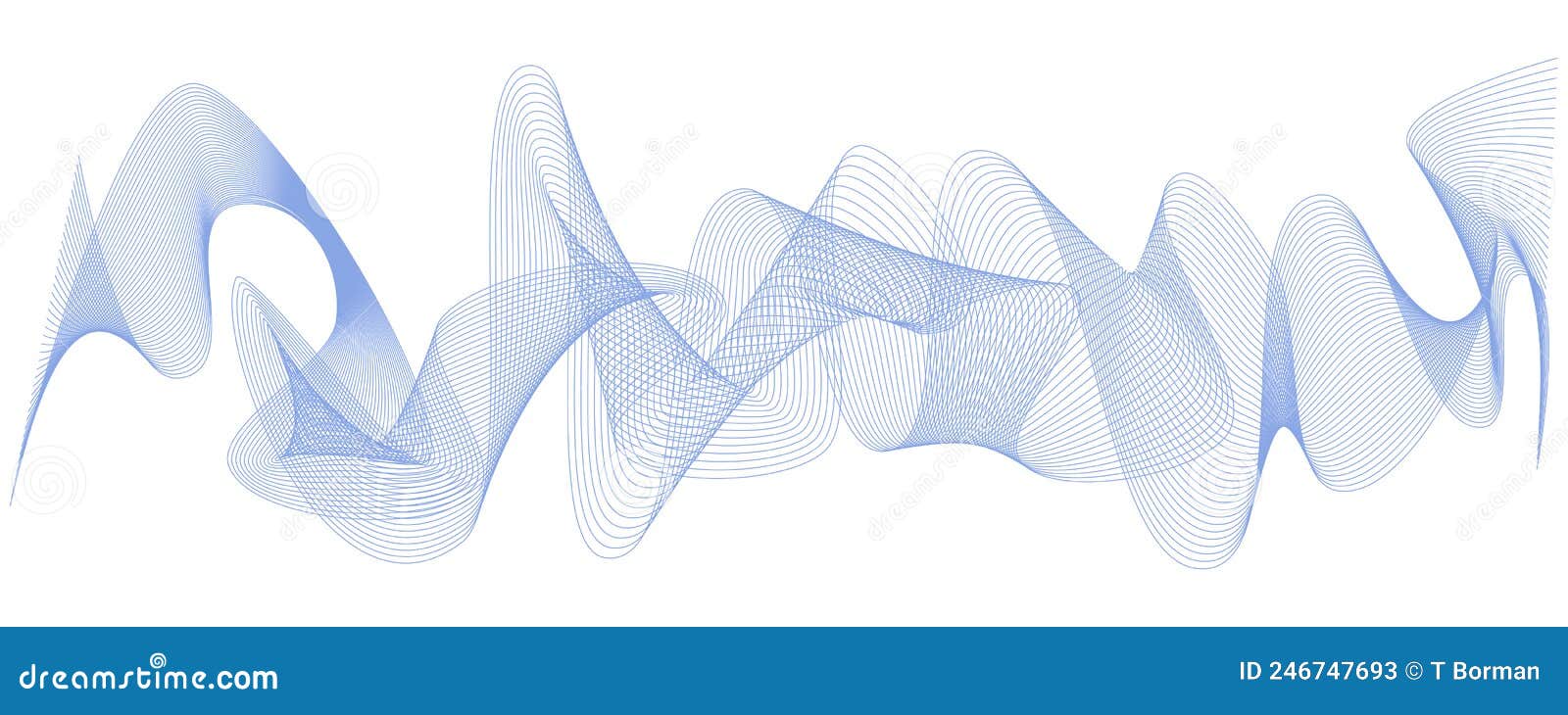Abstract Blue Waves Graphic Line Sonic or Sound Wave Vector Image Stock ...