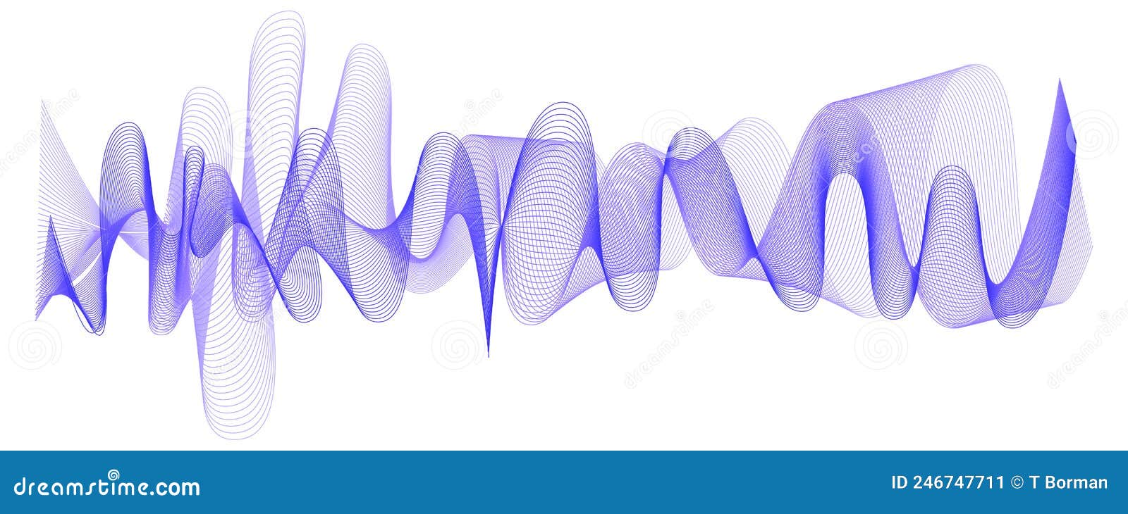 Abstract Blue Waves Graphic Line Sonic or Sound Wave Vector Image Stock ...