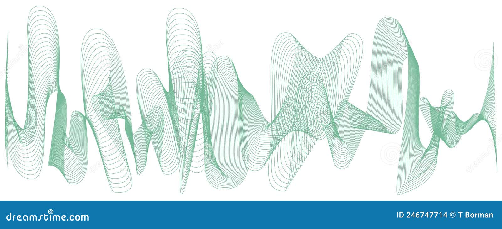 Abstract Green Waves Graphic Line Sonic or Sound Wave Vector Image ...