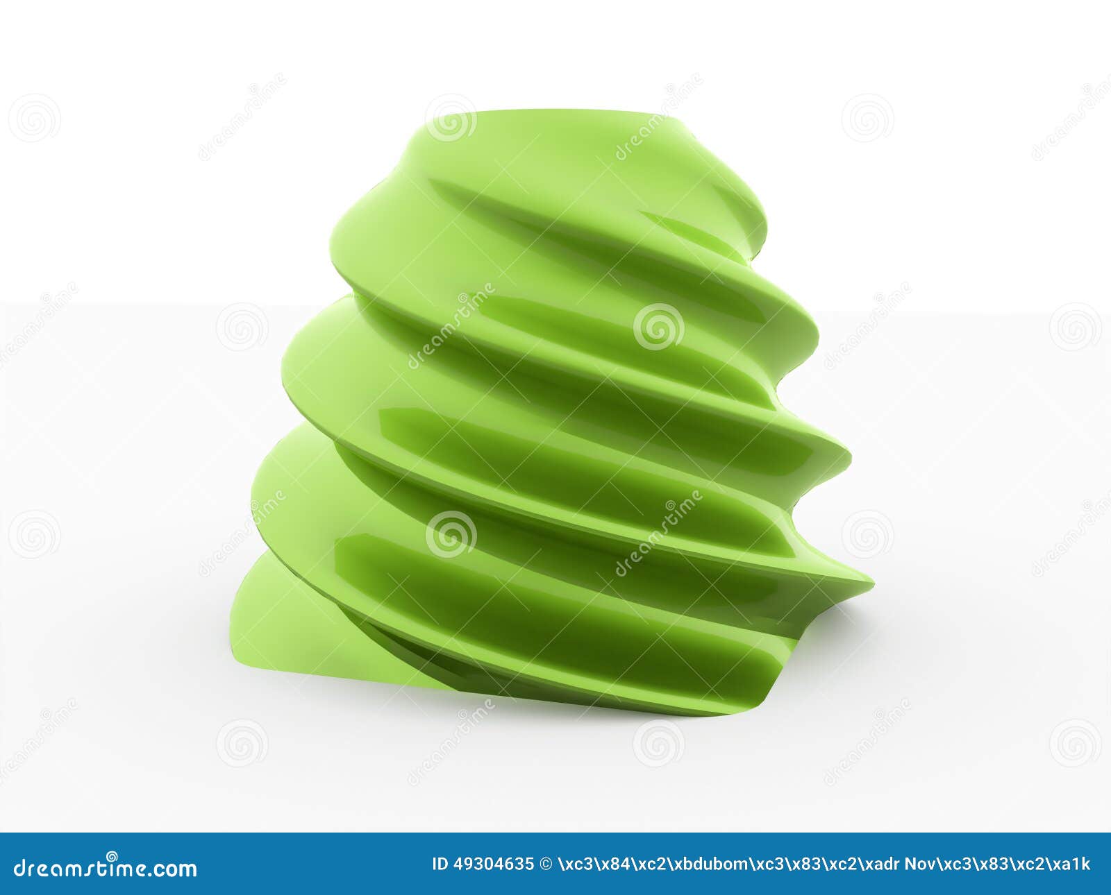 Abstract Waves Green Object Rendered Isolated Stock Illustration ...