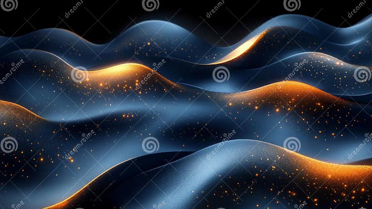Abstract Waves of Light and Color - Generative Ai Stock Illustration ...