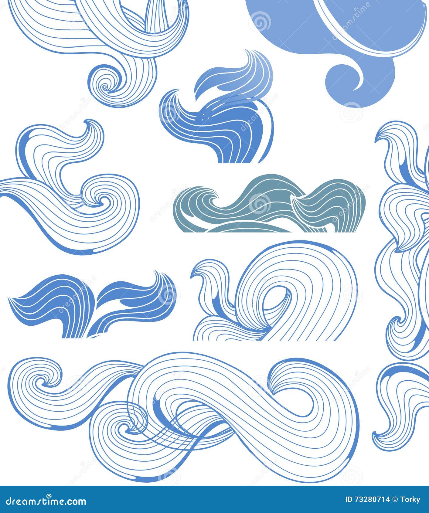 Abstract Waves Page Decorations Stock Vector - Illustration of contour ...