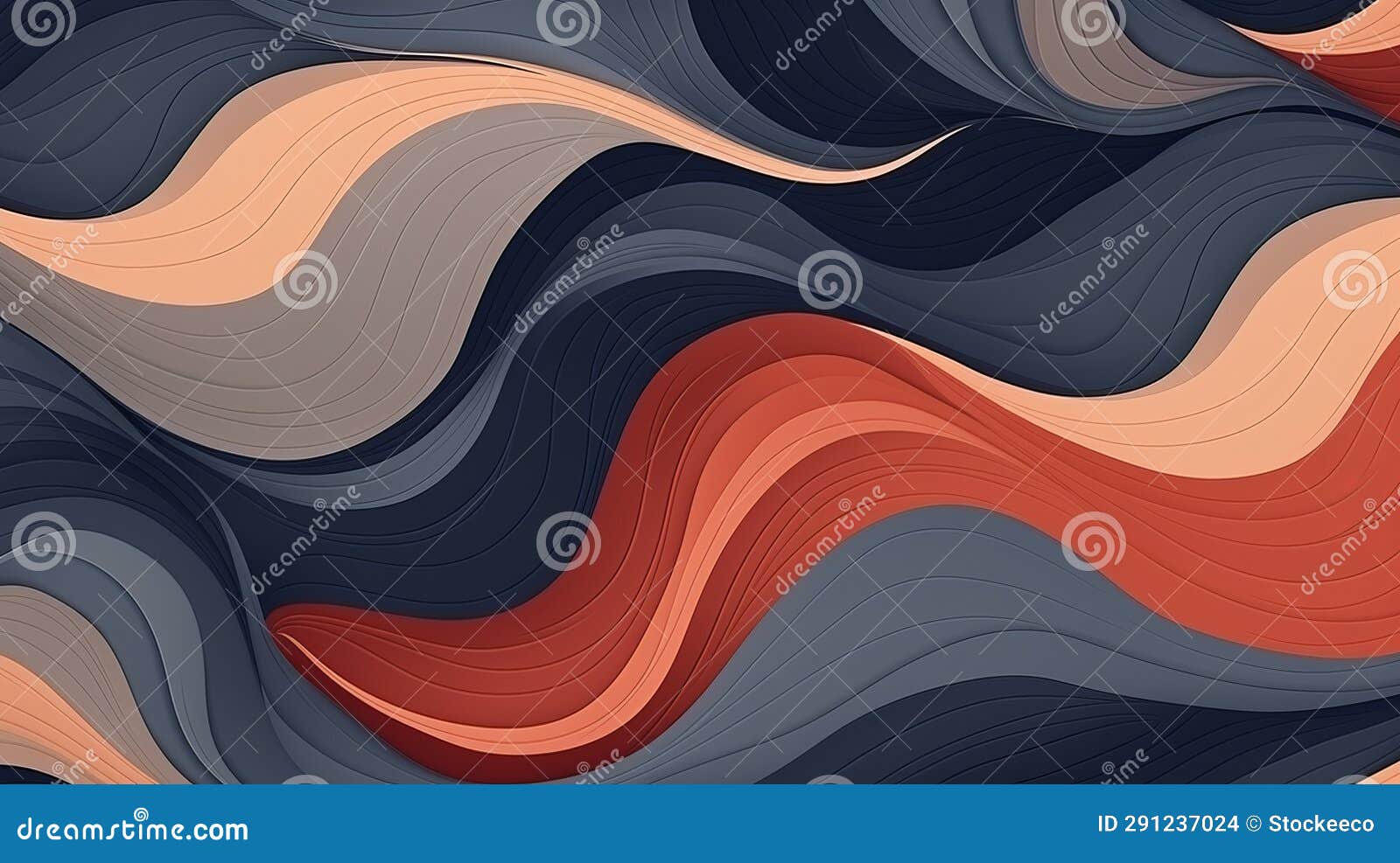 Abstract Waves Pattern in Red, Blue, and Orange Spectrum Stock ...