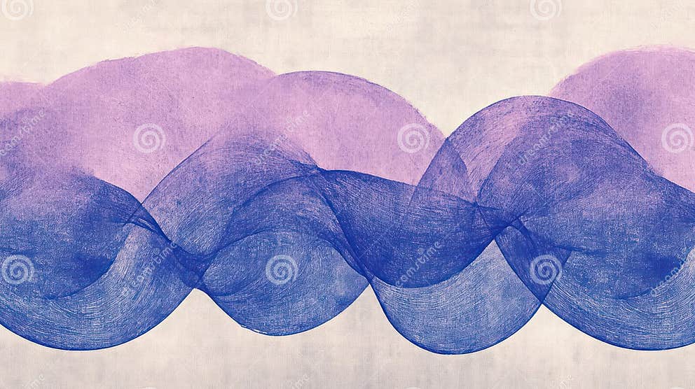 Abstract Waves in Purple and Blue Hues Create a Flowing, Harmonious ...