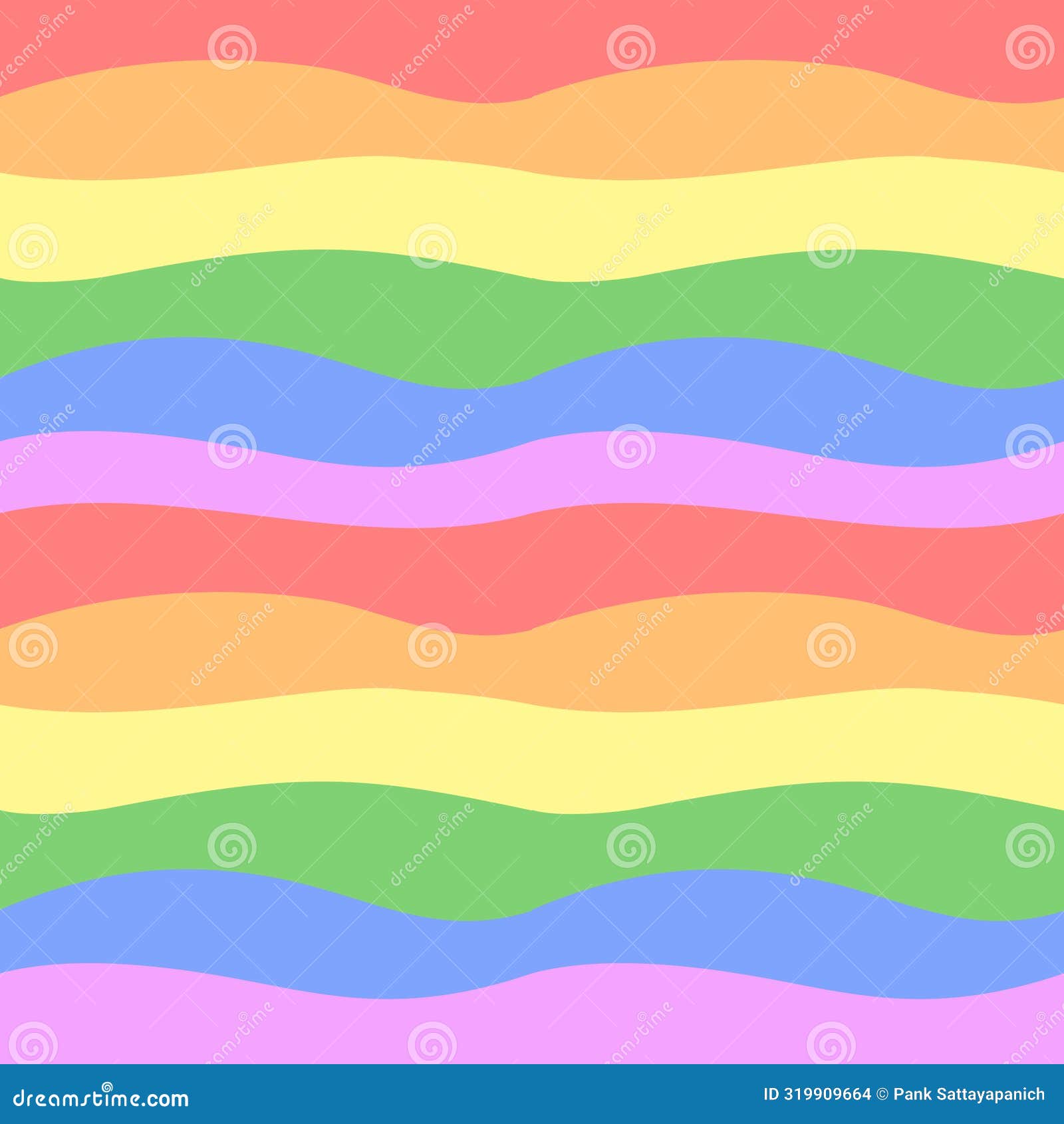 Abstract Waves Rainbow Seamless Pattern, Curves, Pride Month Them Stock ...
