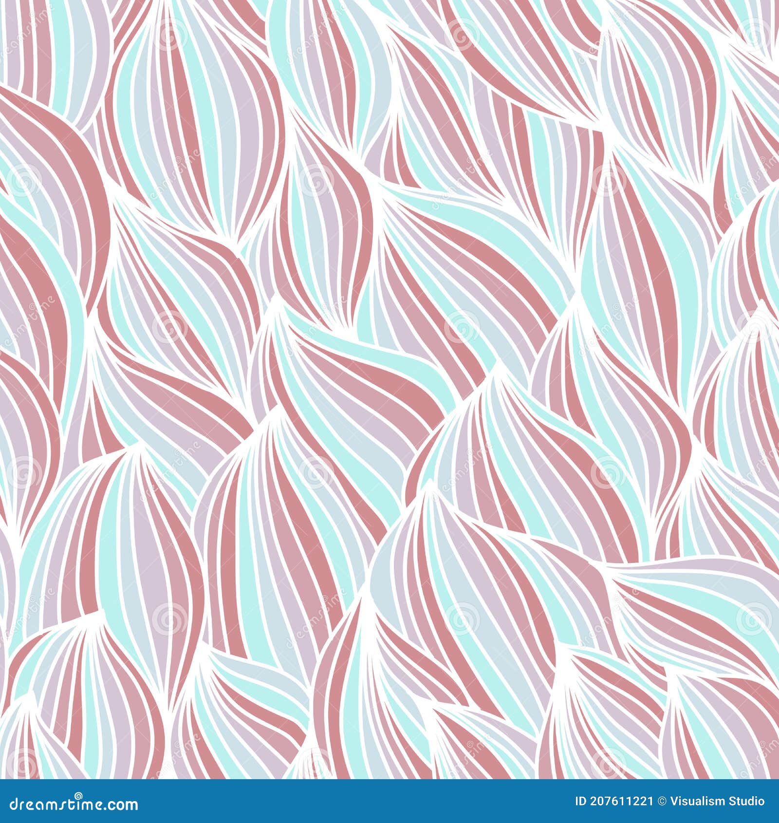 Abstract Waves Red and Sea Blue Wavy Line Texture Overlay on White ...