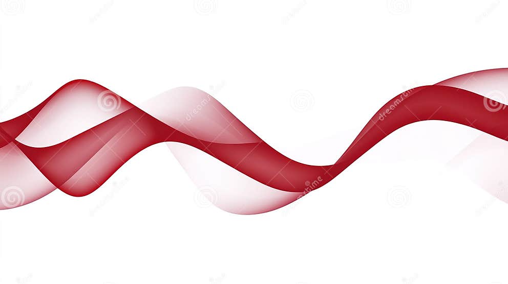 Abstract Waves in Red and White Flowing Gracefully Across a White ...