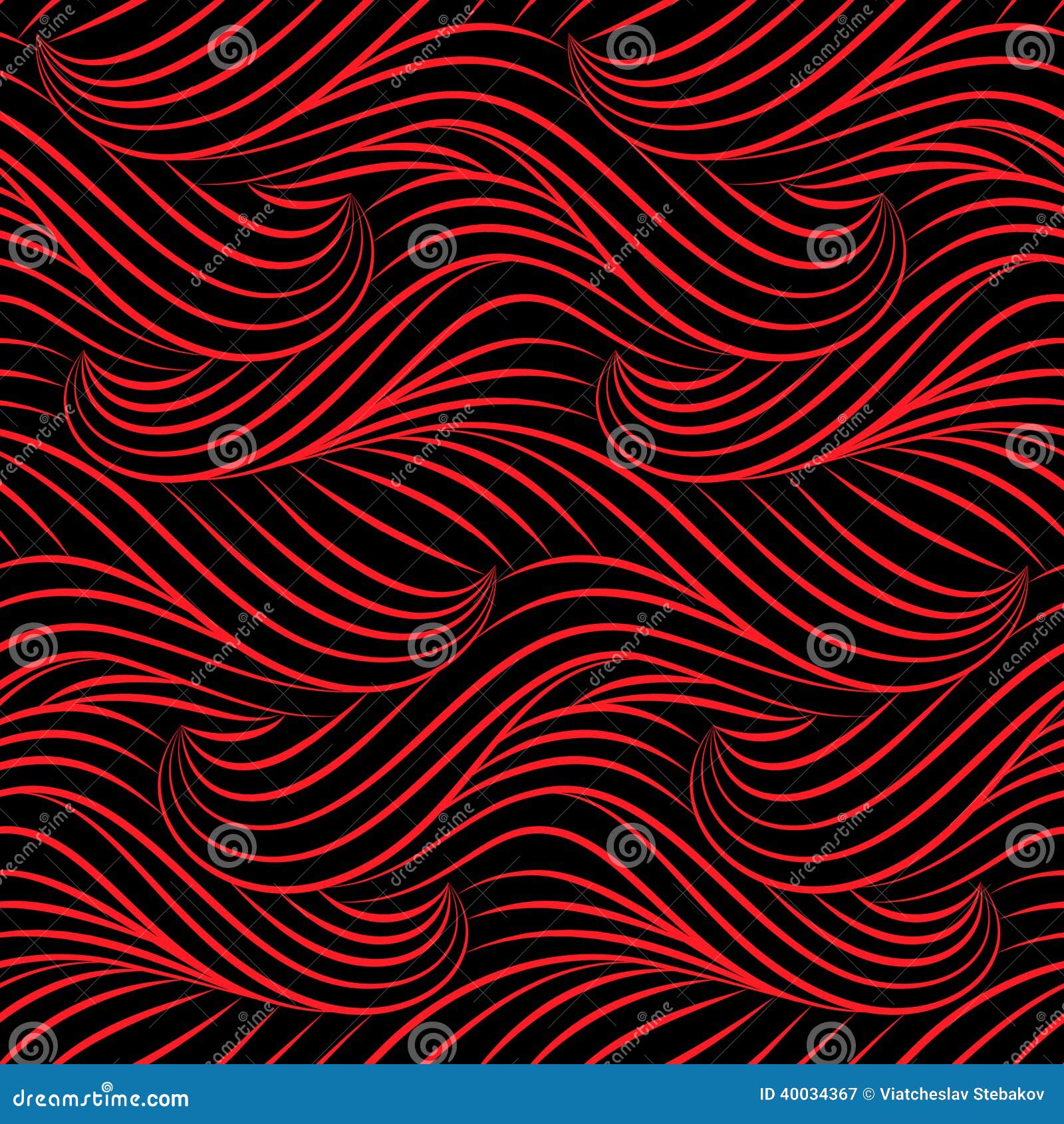 Abstract Waves. Seamless Red Color Pattern Stock Vector - Illustration ...
