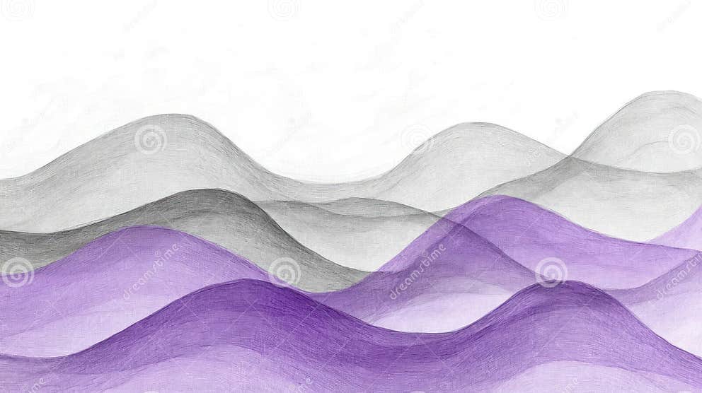 Abstract Waves in Shades of Gray and Purple, Creating a Fluid and ...