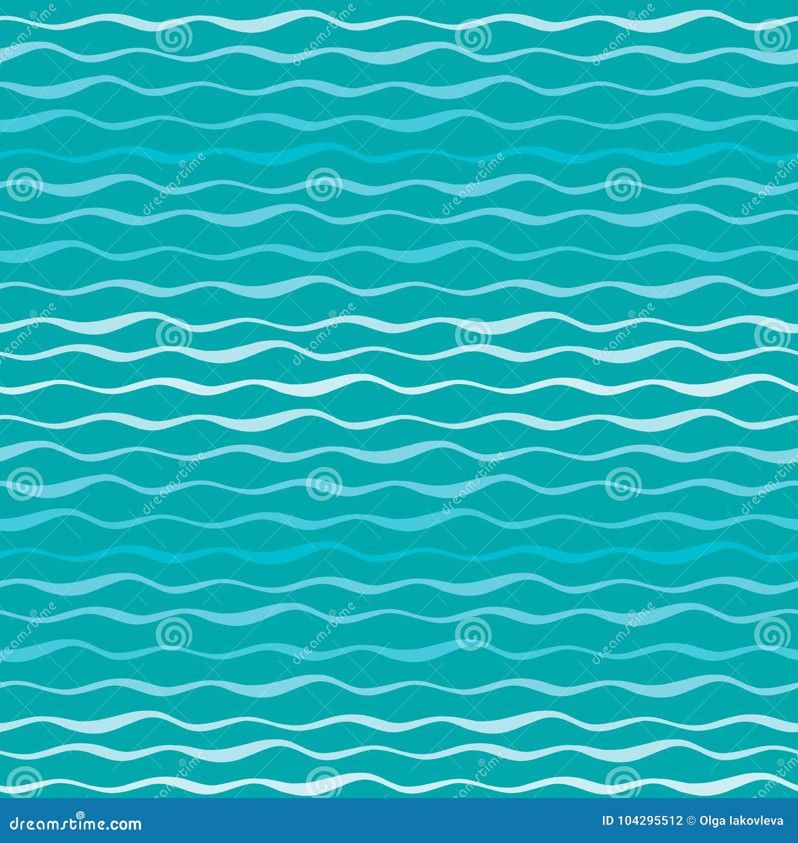 Abstract Waves Vector Seamless Pattern. Wavy Lines of Sea or Ocean Blue ...