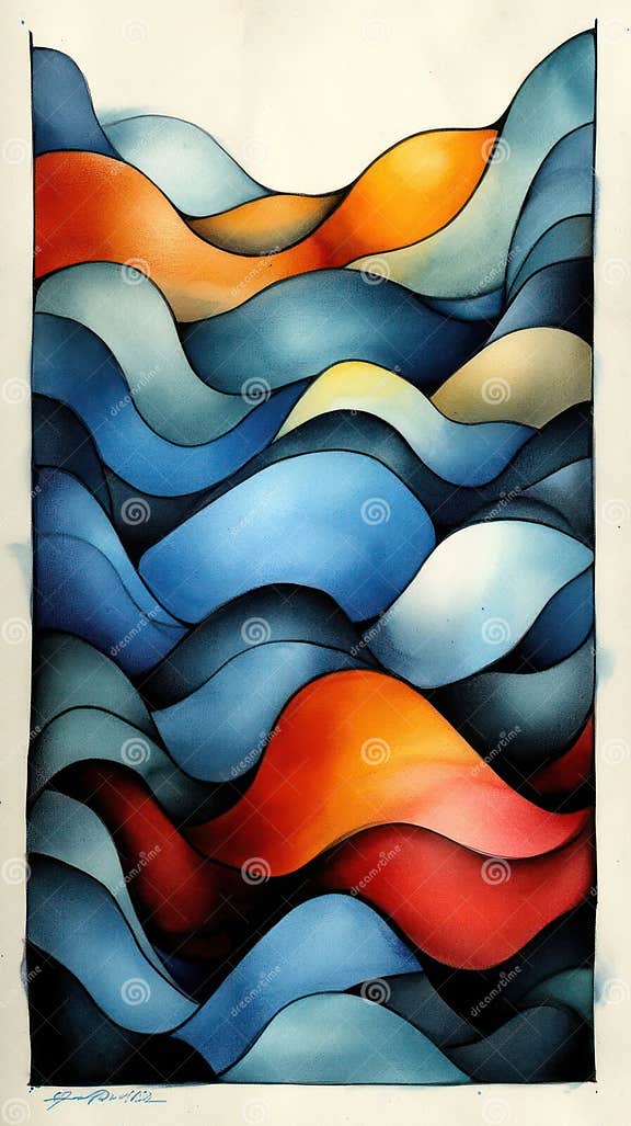 Abstract Waves in Vibrant Colors Create a Soothing, Rhythmic Visual ...