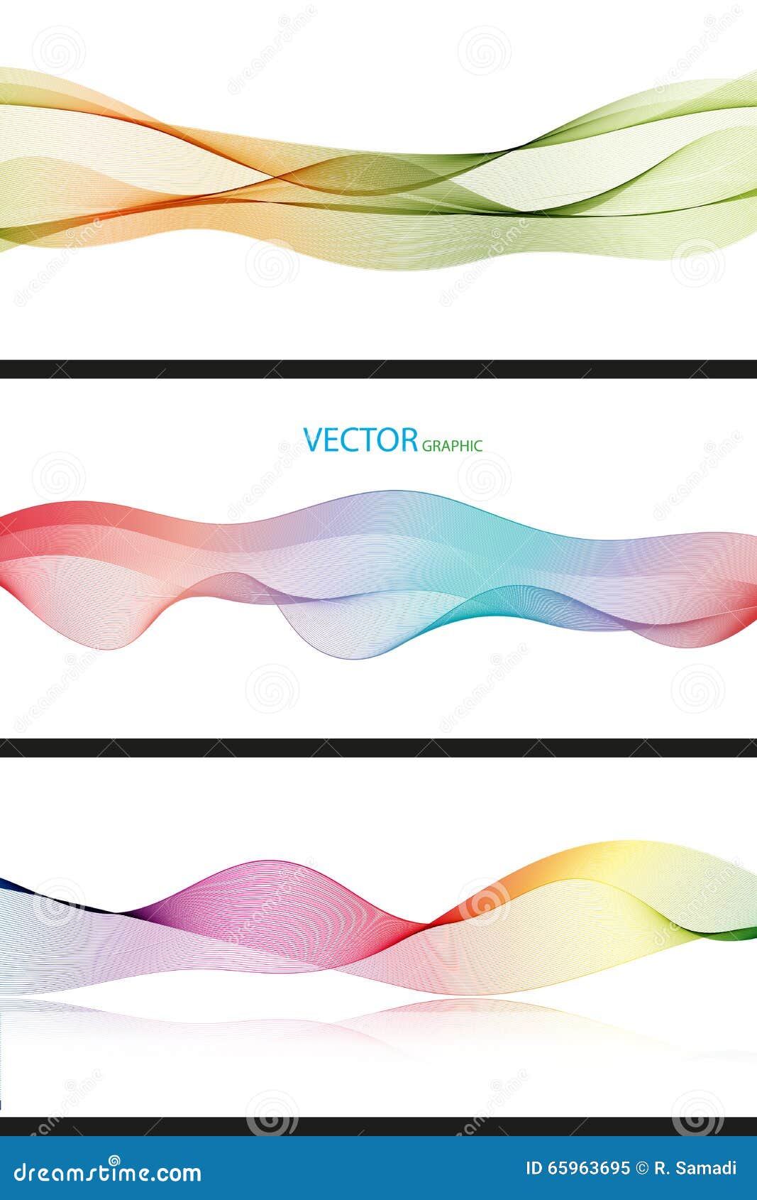 Abstract Waves Wallpaper Collection Stock Illustration - Illustration ...