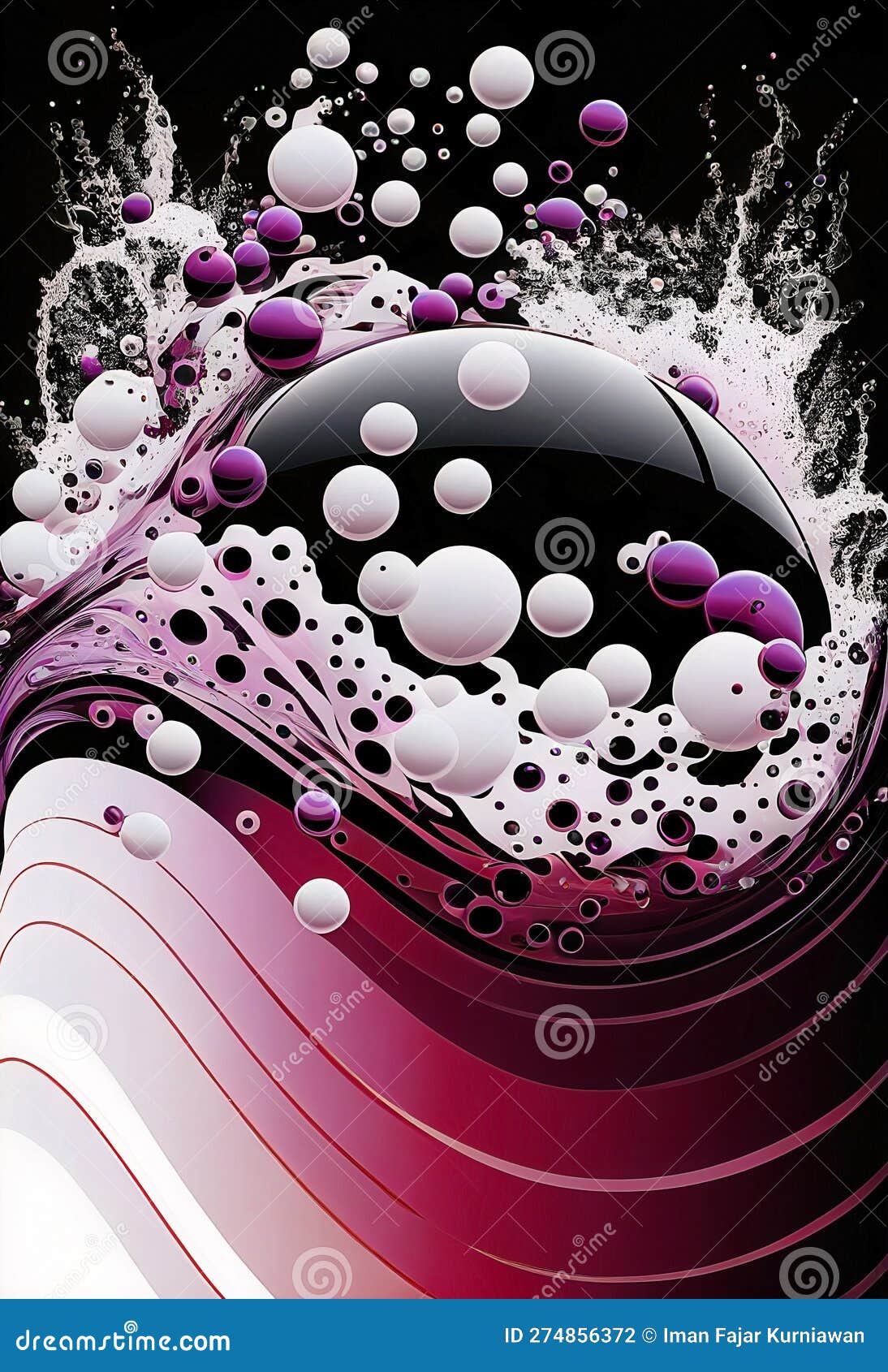 Abstract Waves Water Surface Graphic with Buble Stock Illustration ...