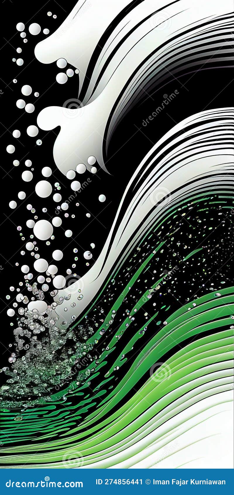 Abstract Waves Water Surface Graphic with Buble Stock Illustration ...