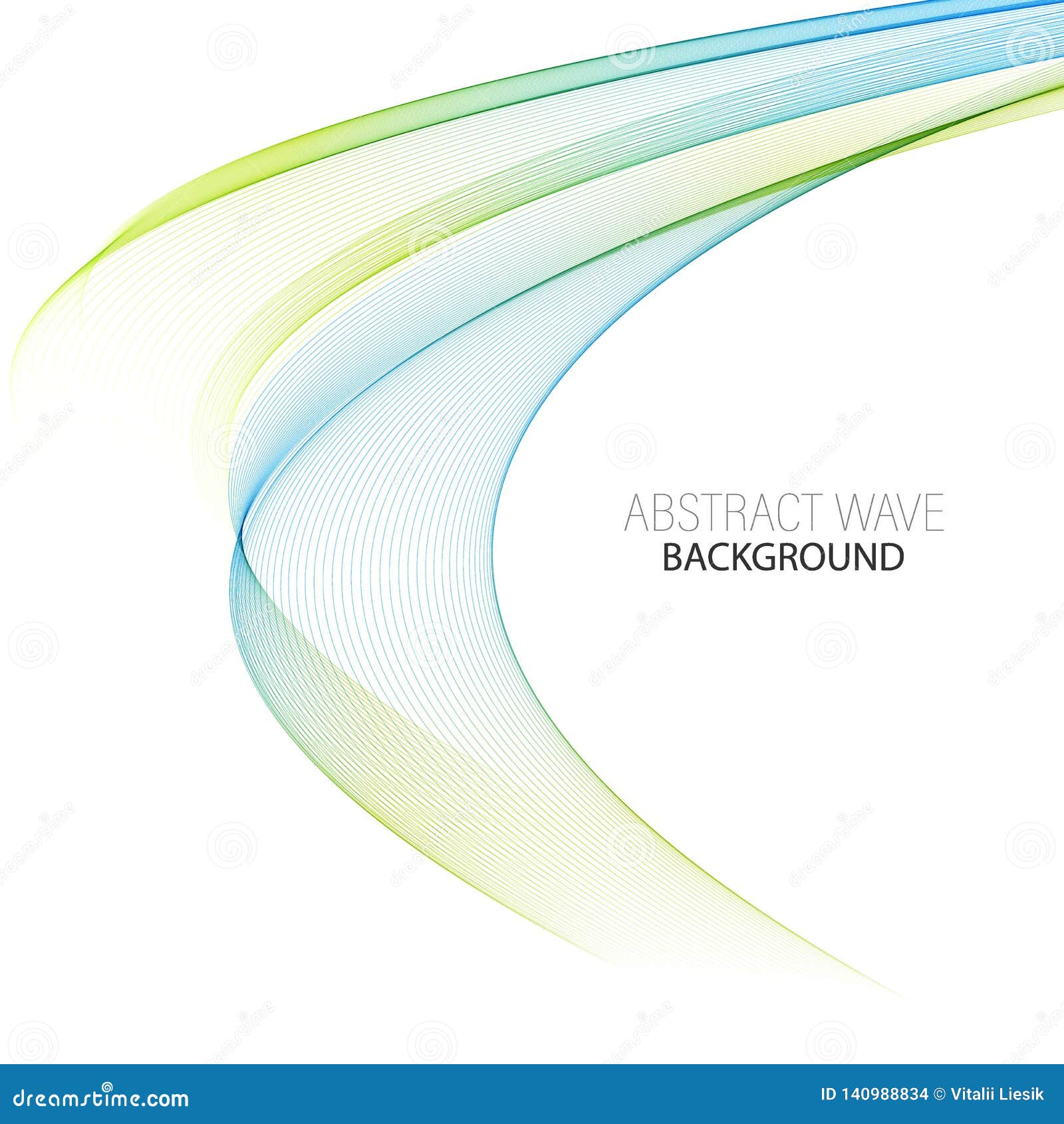 Abstract Waving Background with Blue and Green Element Stock Vector ...