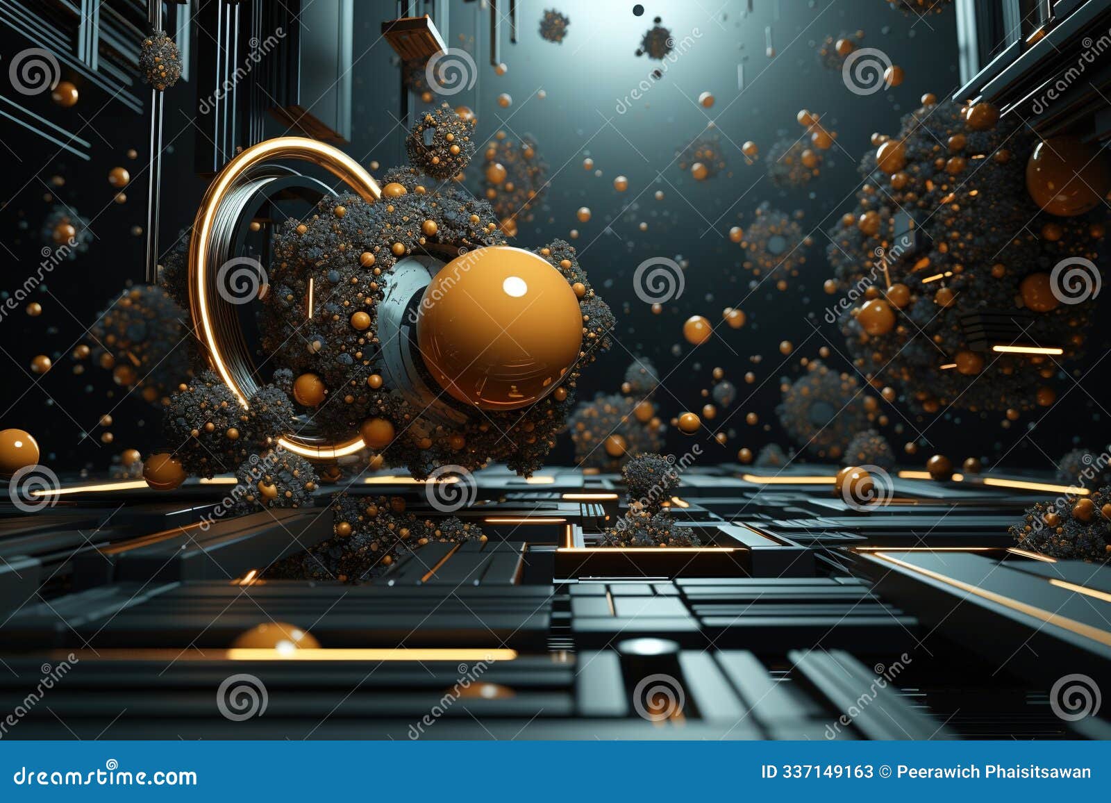 Abstract Waving Particle Technology Background Design Dots Flow ...