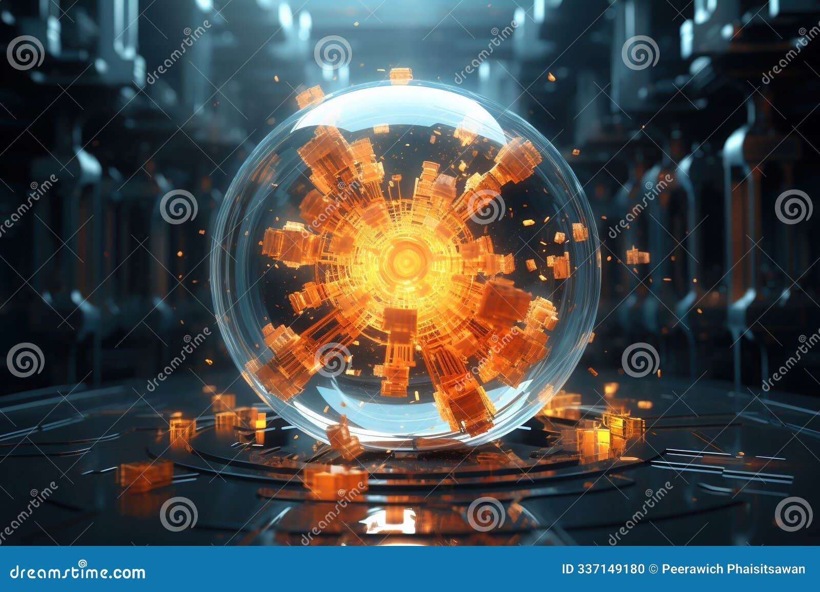 Abstract Waving Particle Technology Background Design Dots Flow ...