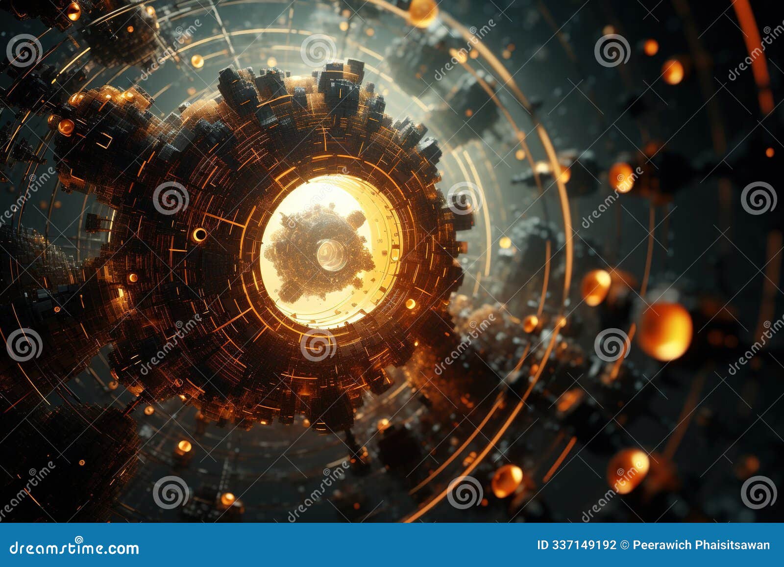 Abstract Waving Particle Technology Background Design Dots Flow ...