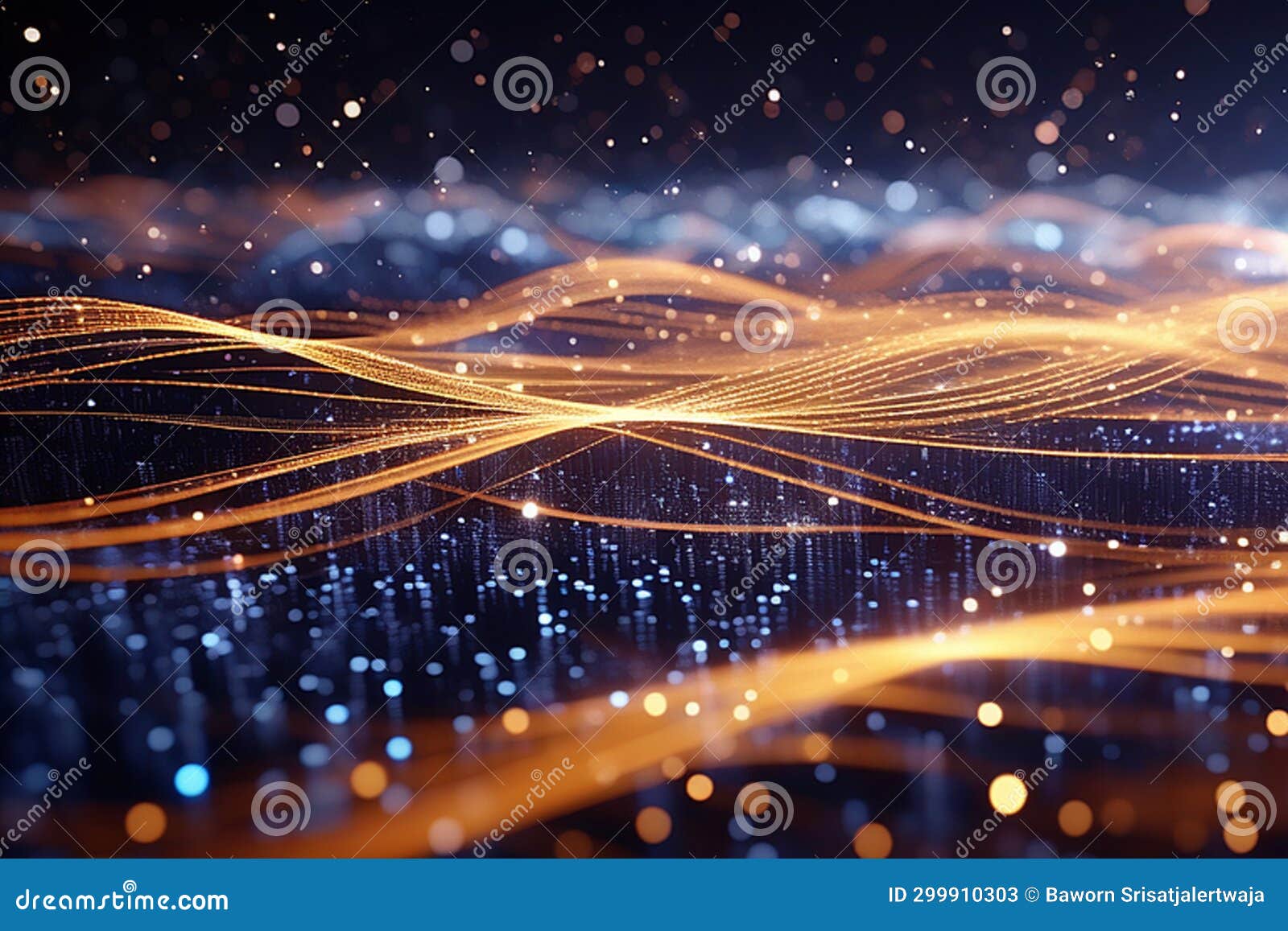 Abstract Waving Particle Technology Background Design. Stock Image ...