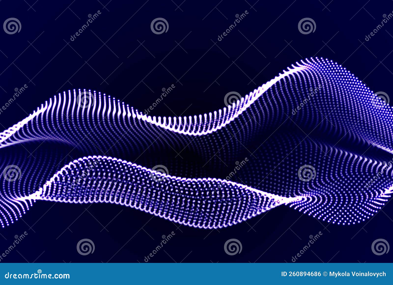 Wavy Abstract Background of Light Dots on a Blue Background Stock ...