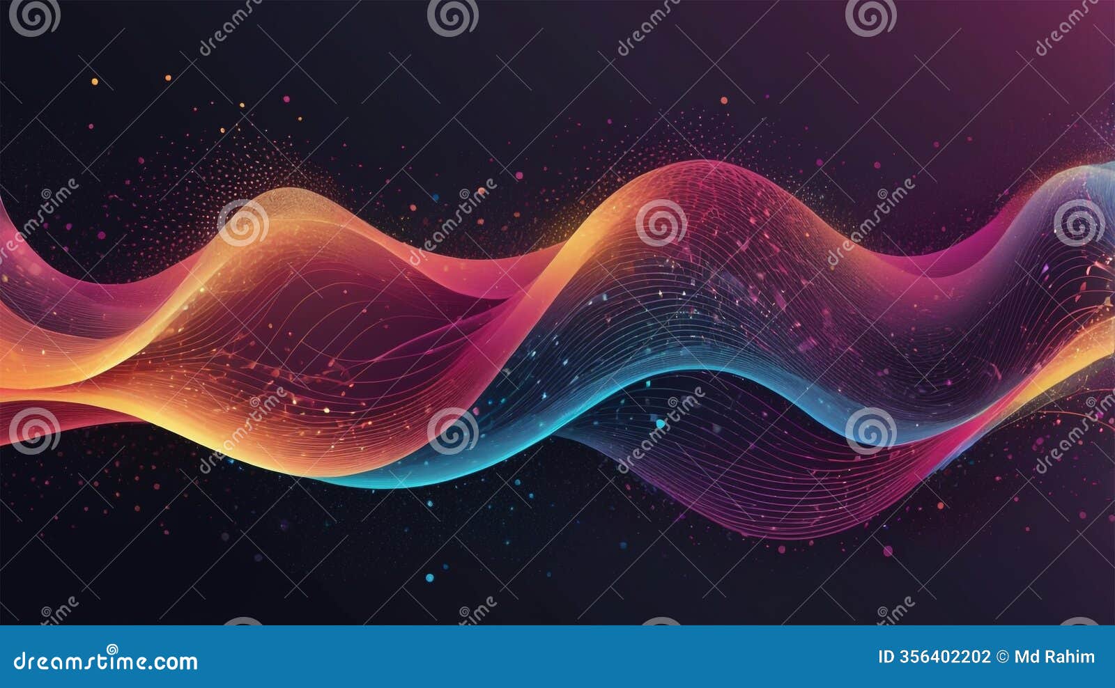 Abstract Waving Particle Technology Colorful Equalizer Wave Background ...