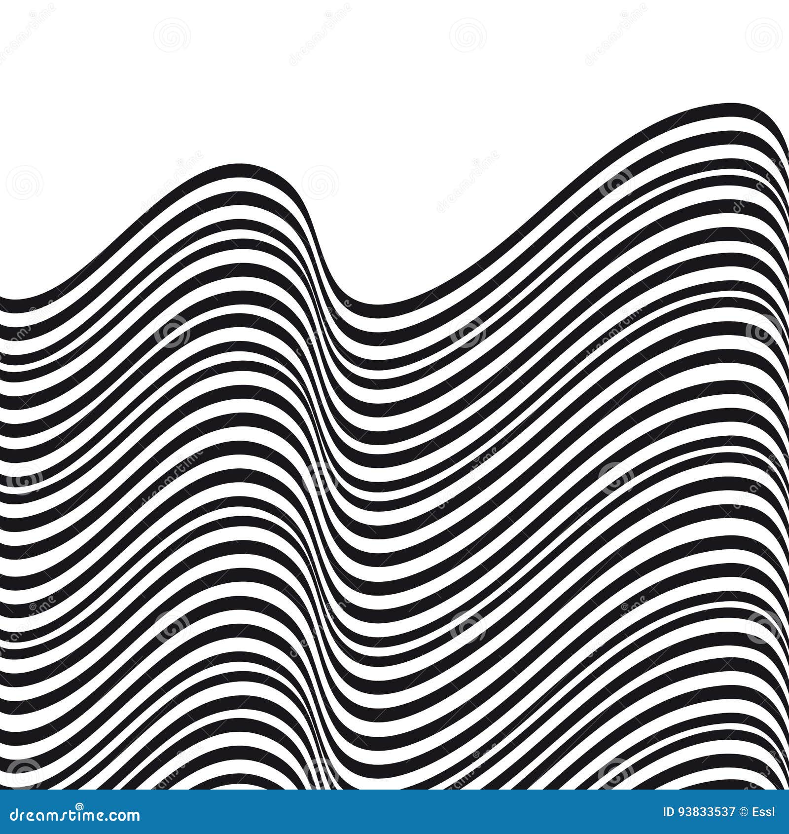 Abstract Wavy Background. Black and White Pattern. Stock Vector ...