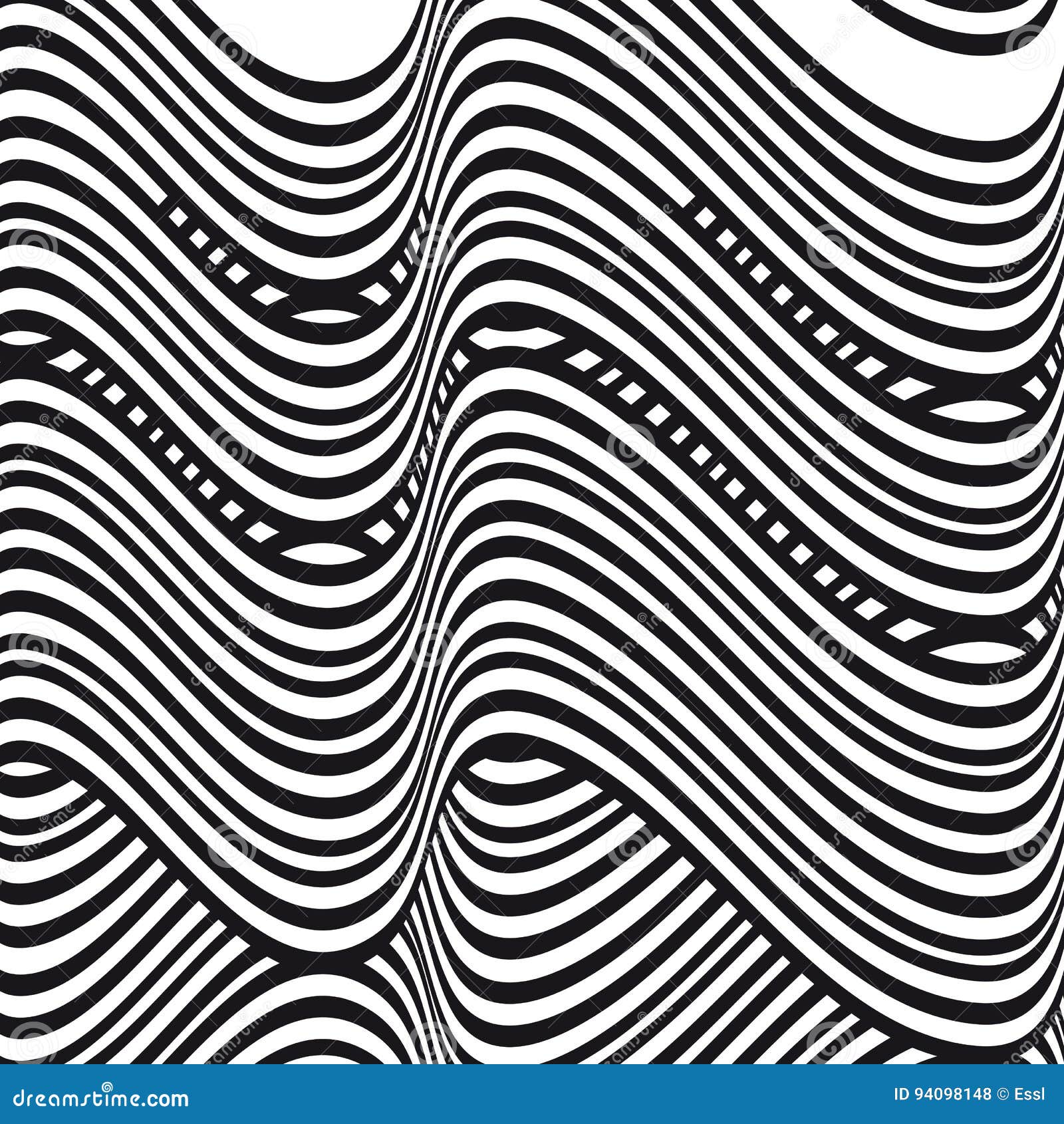 Abstract Wavy Background. Black and White Pattern. Stock Vector ...