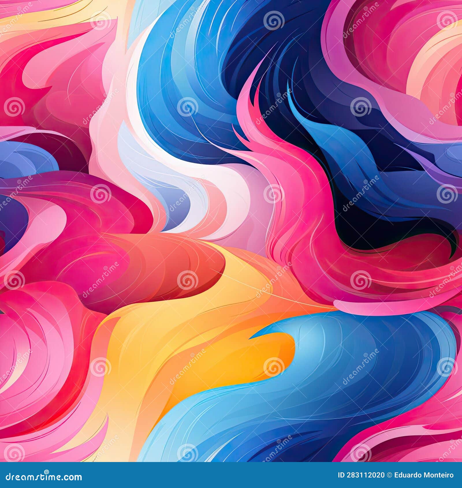 Abstract Wavy Background in Bold Colors for Desktop Wallpaper (tiled ...