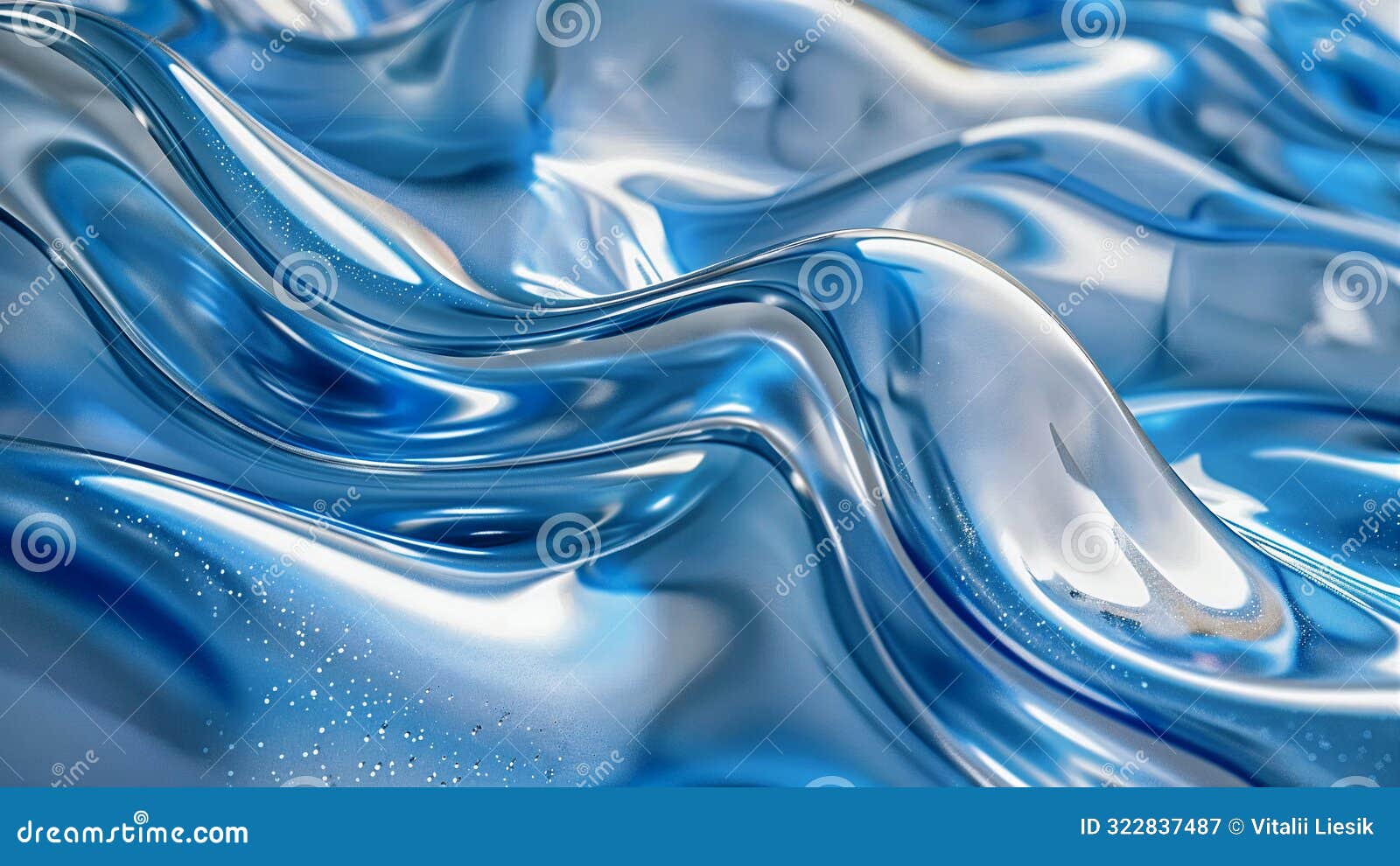 Abstract Wavy Background, Chrome Metal Texture with Waves. Generative ...