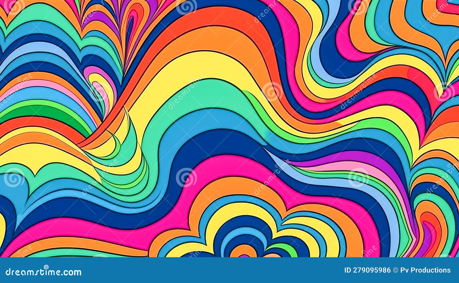 Abstract Wavy Background in Different Colors, Generative AI. Stock ...