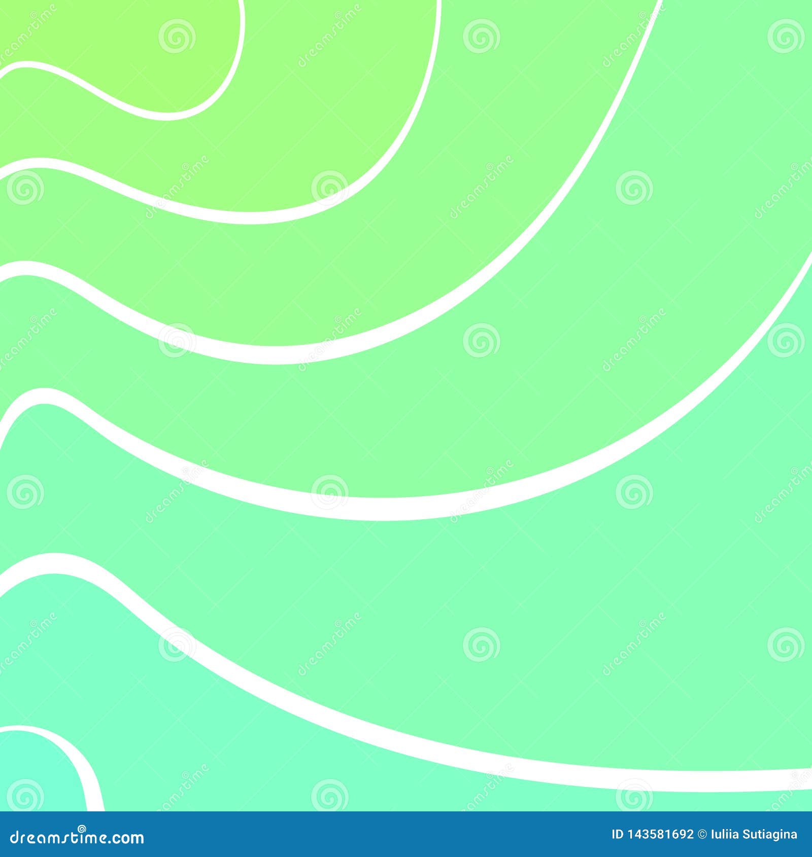 Abstract Wavy Background in Green Tones. Pattern Winding Lines Stock ...