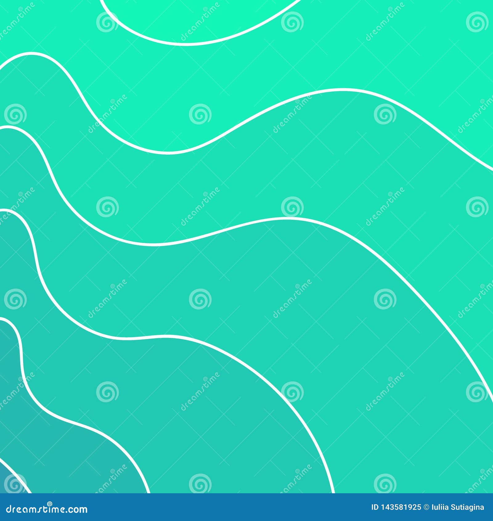 Abstract Wavy Background in Green Tones. Pattern Winding Lines Stock ...