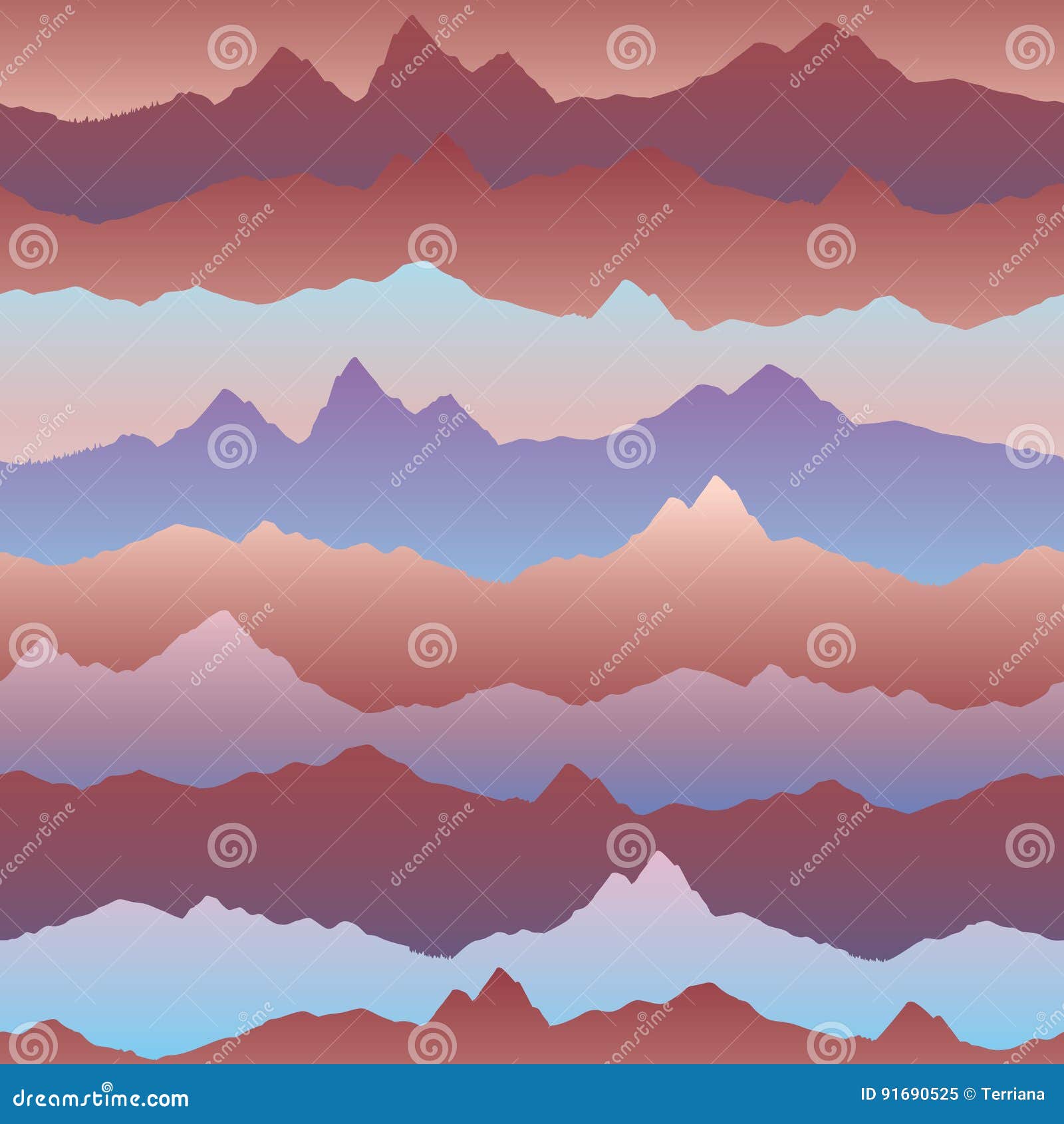Abstract Wavy Background. Mountains Seamless Pattern. Stock ...