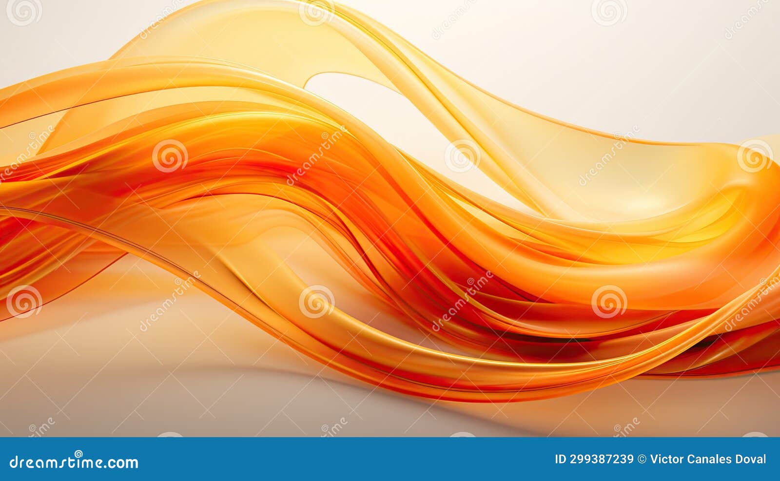 Abstract Wavy Background with Orange Silk Streams Stock Illustration ...