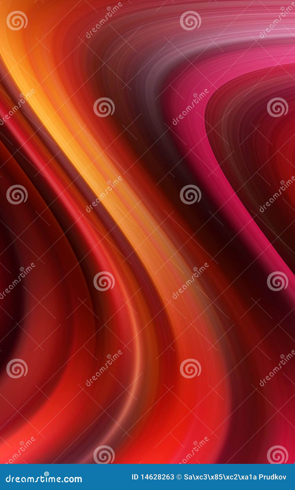 Abstract Wavy Background in Red and Yellow Tones Stock Illustration ...