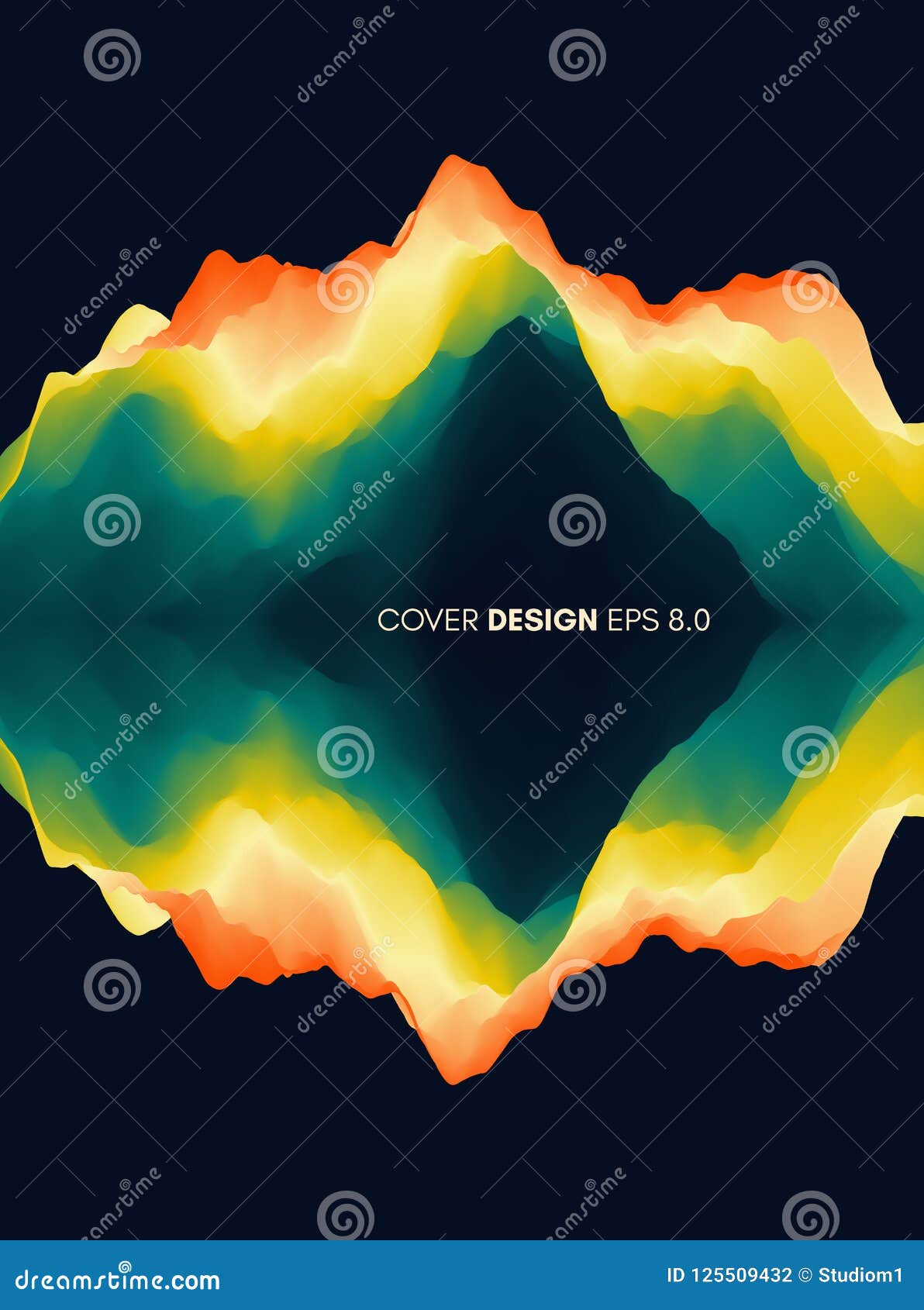 Abstract Wavy Background with Reflection. Trendy Gradients with ...