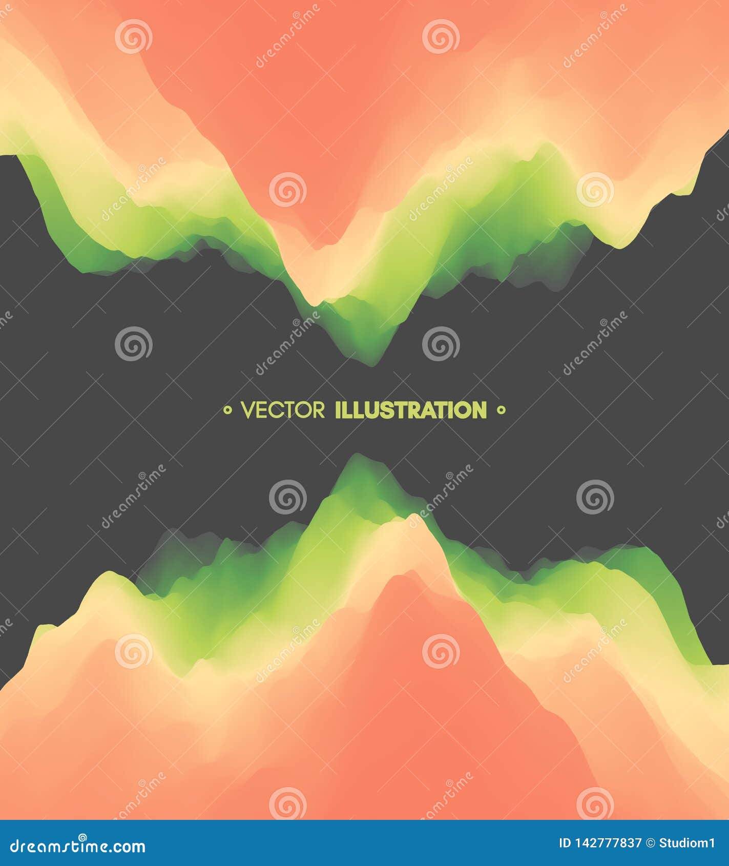 Abstract Wavy Background with Reflection. Trendy Gradients with ...