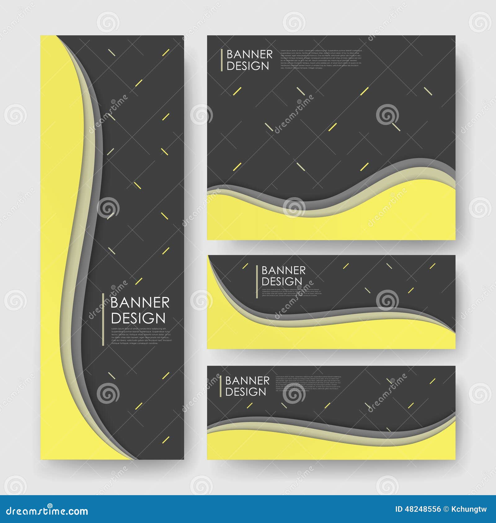Abstract Wavy Banner Template Design Stock Vector - Illustration of ...