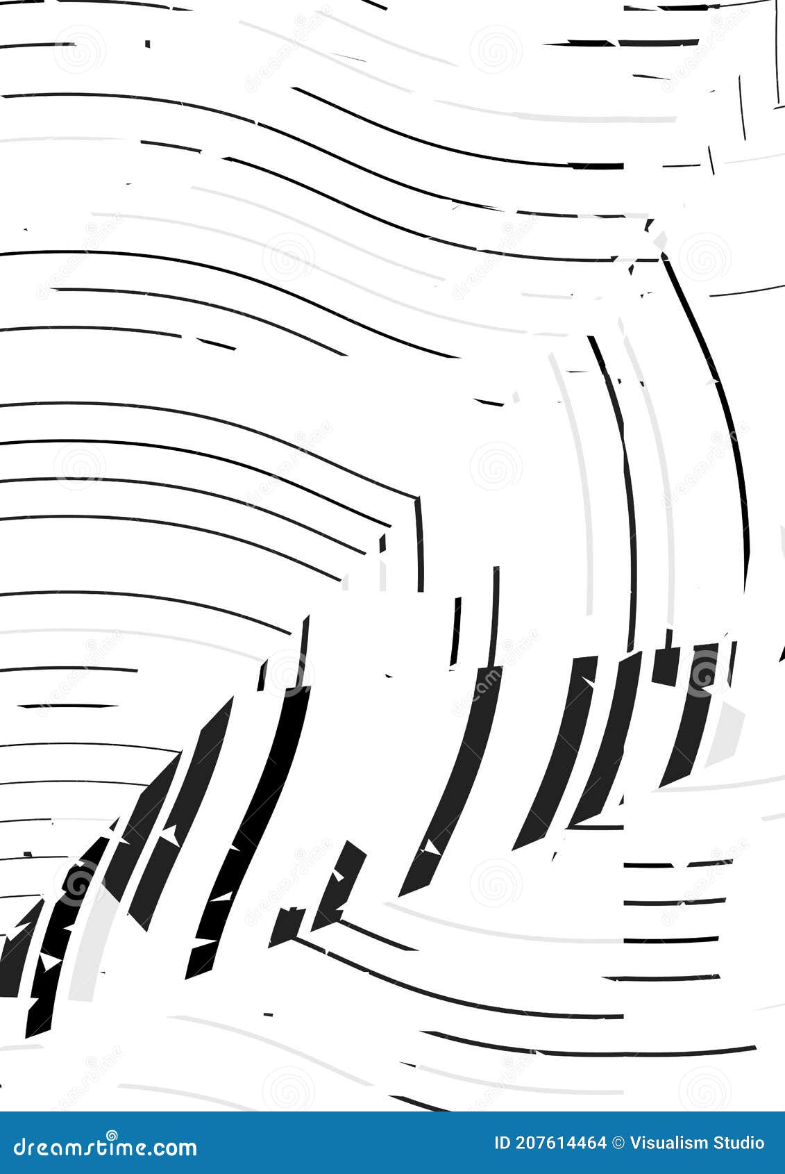 Abstract Wavy Black and Gray Line Pattern with Circle Overlay Texture ...