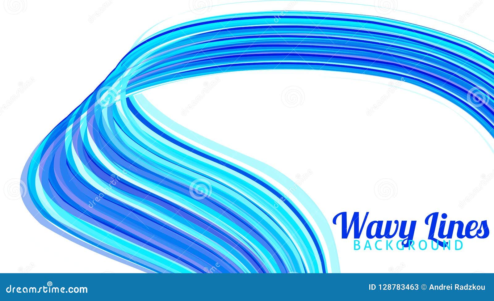 Abstract Wavy Blue and Aqua Color Line on a White. Vector Stock Vector ...