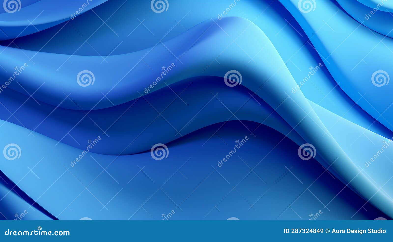 Abstract Wavy Blue Background 3d Rendering Stock Illustration ...