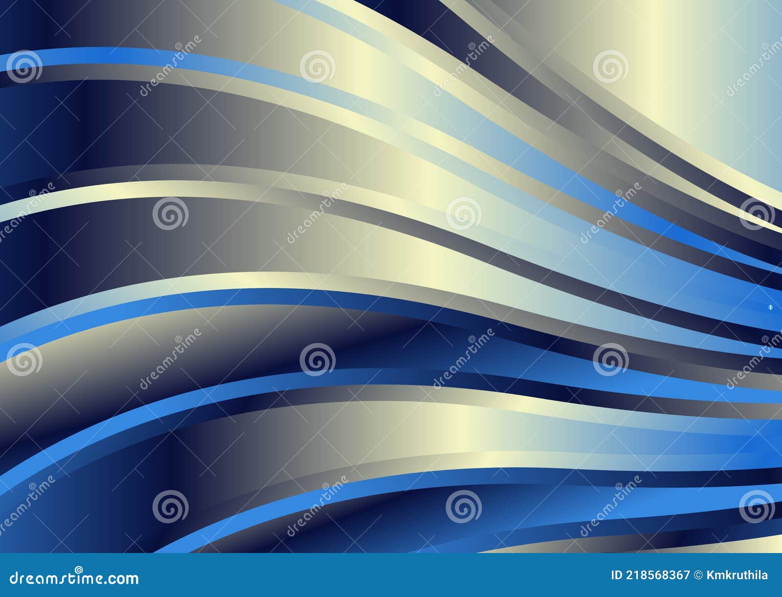 Abstract Wavy Blue and Gold Gradient Background Stock Vector ...