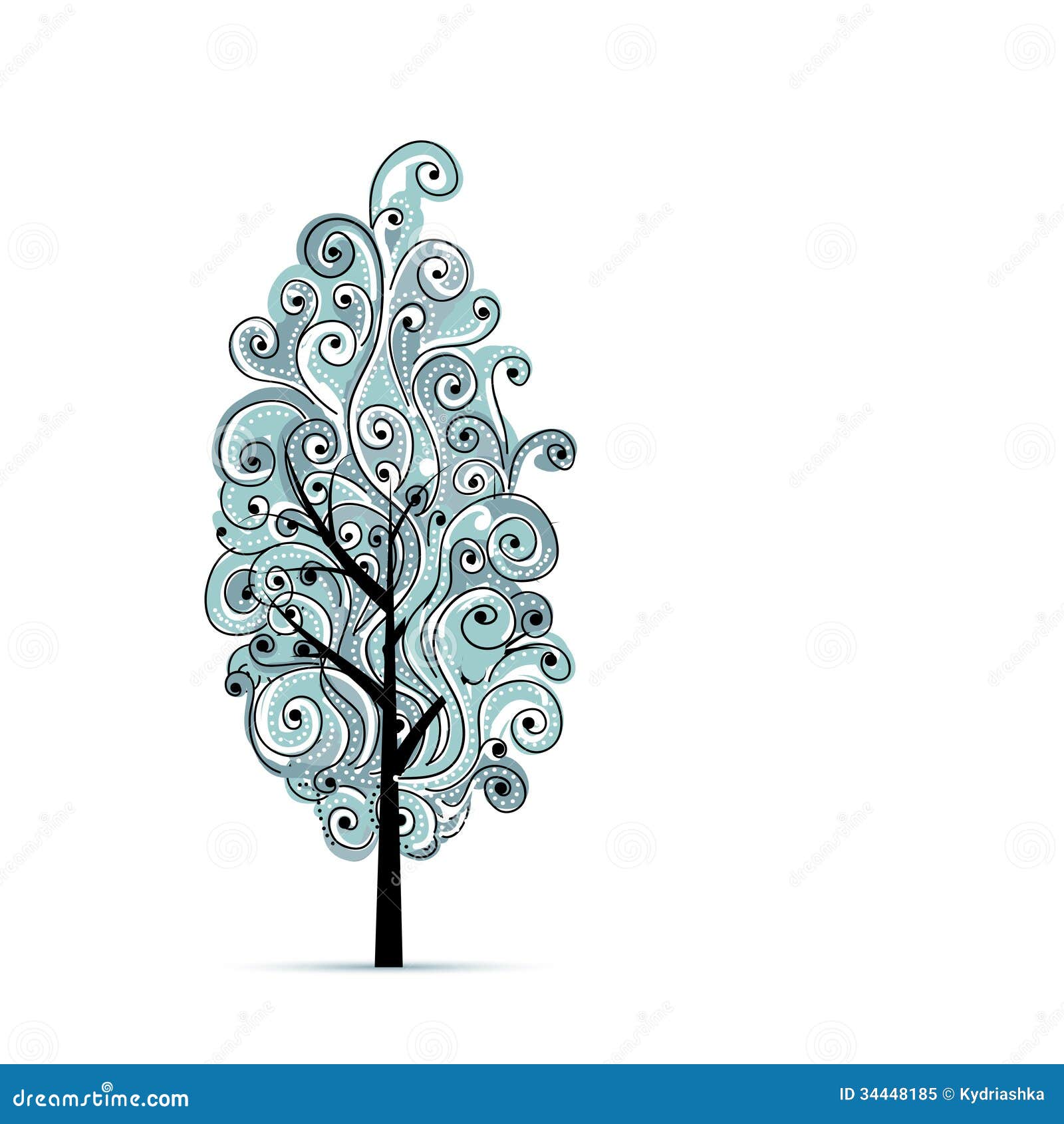 Abstract Wavy Blue Tree for Your Design Stock Vector - Illustration of ...