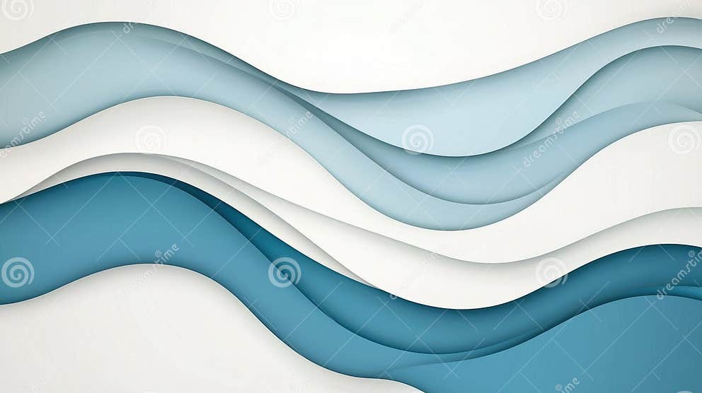 Abstract Wavy Blue and White Background Stock Illustration ...