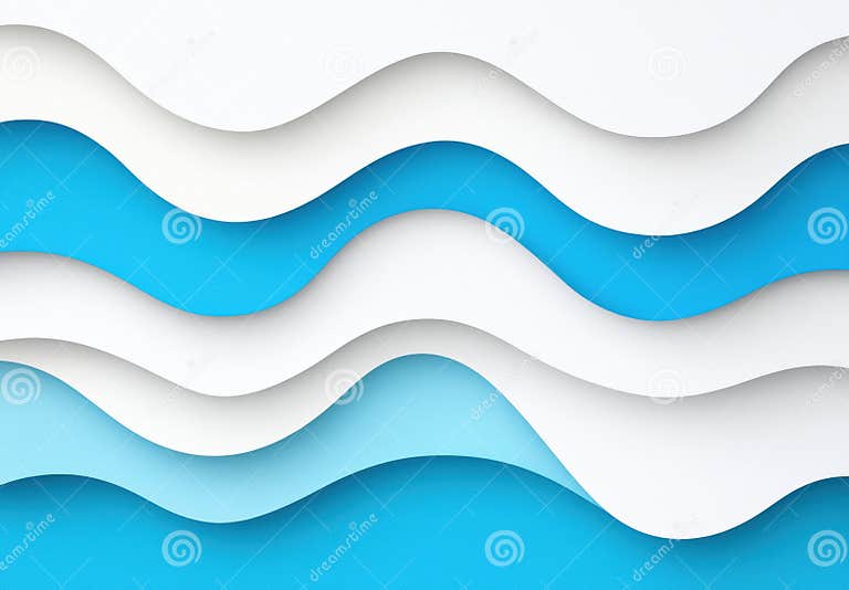 Abstract Wavy Blue and White Background Stock Illustration ...
